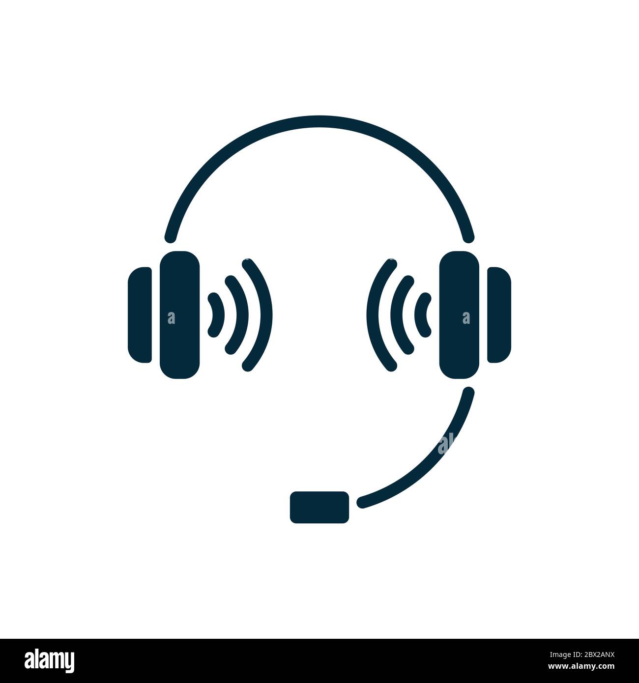 Headphones and volume icon on white background. Flat vector headphones ...