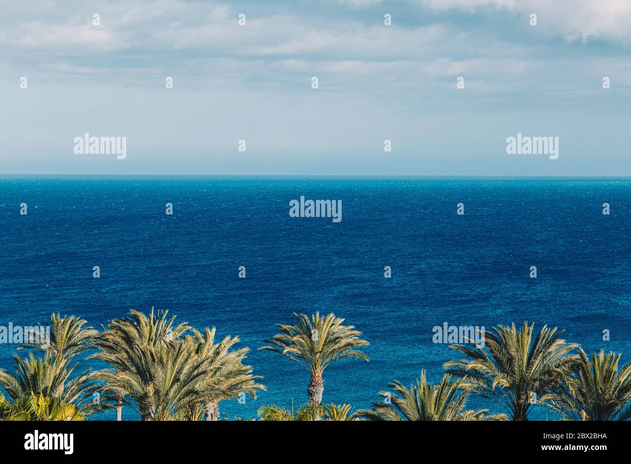 Looking out to sea warm summer day Stock Photo - Alamy
