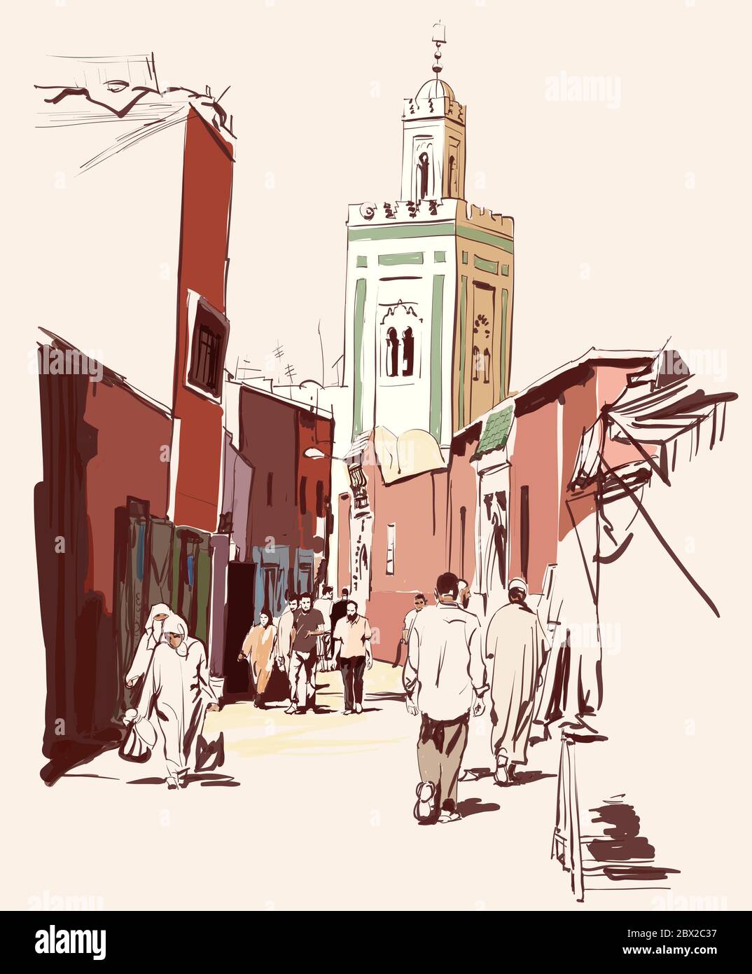 Medina in marrakech morocco Stock Vector Images - Alamy