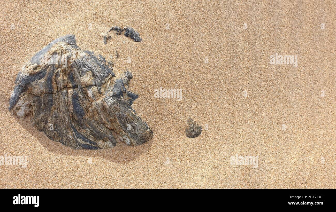Rocks in sand Stock Photo - Alamy