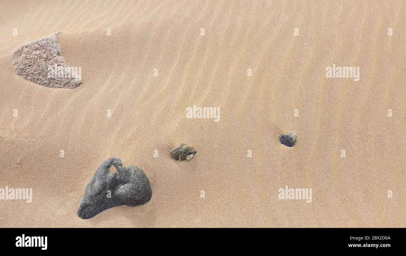 Rocks in sand Stock Photo - Alamy