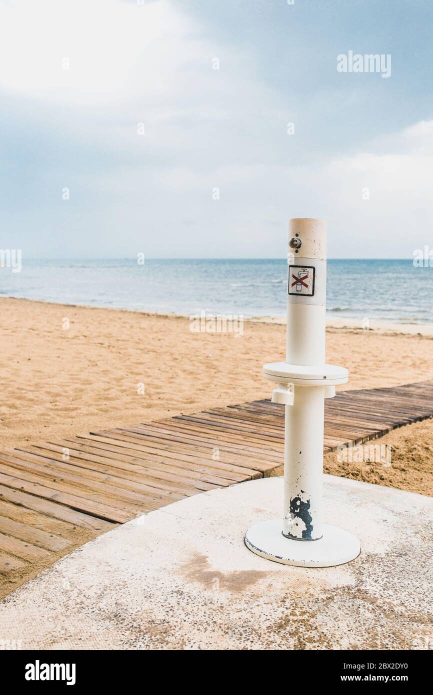 Freshwater column for washing the sand off your feet when leaving the ...