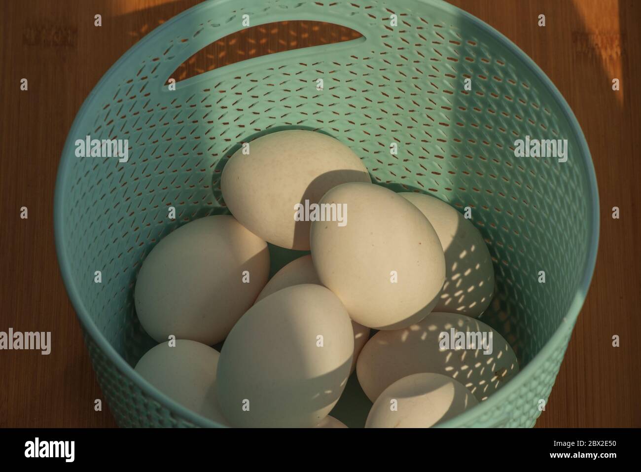 natural homemade eggs in a tray. top view. Egg tray. Easter concept ...