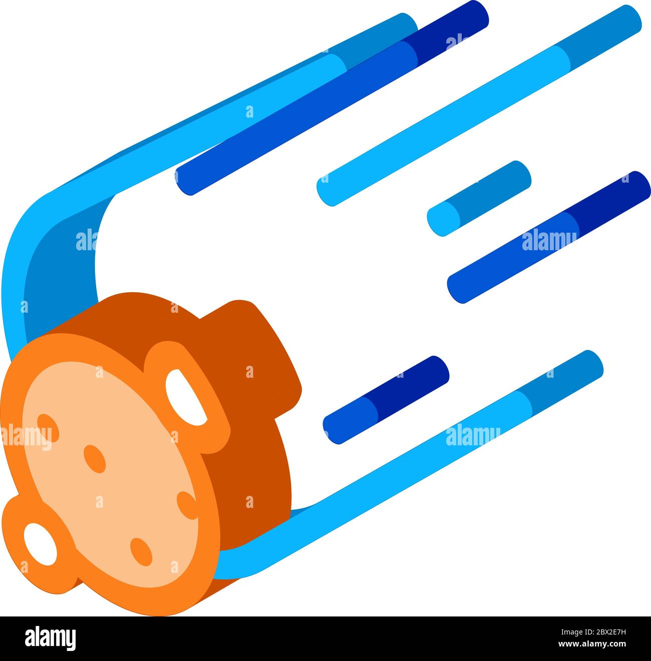 Falling Meteorite Sphere isometric icon vector illustration Stock ...