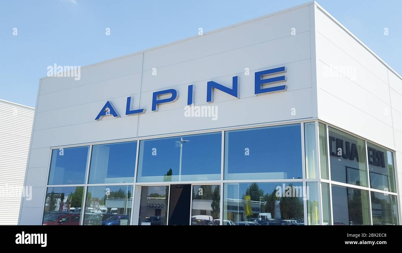Bordeaux , Aquitaine / France - 06 01 2020 : Alpine A110 logo sign on ...