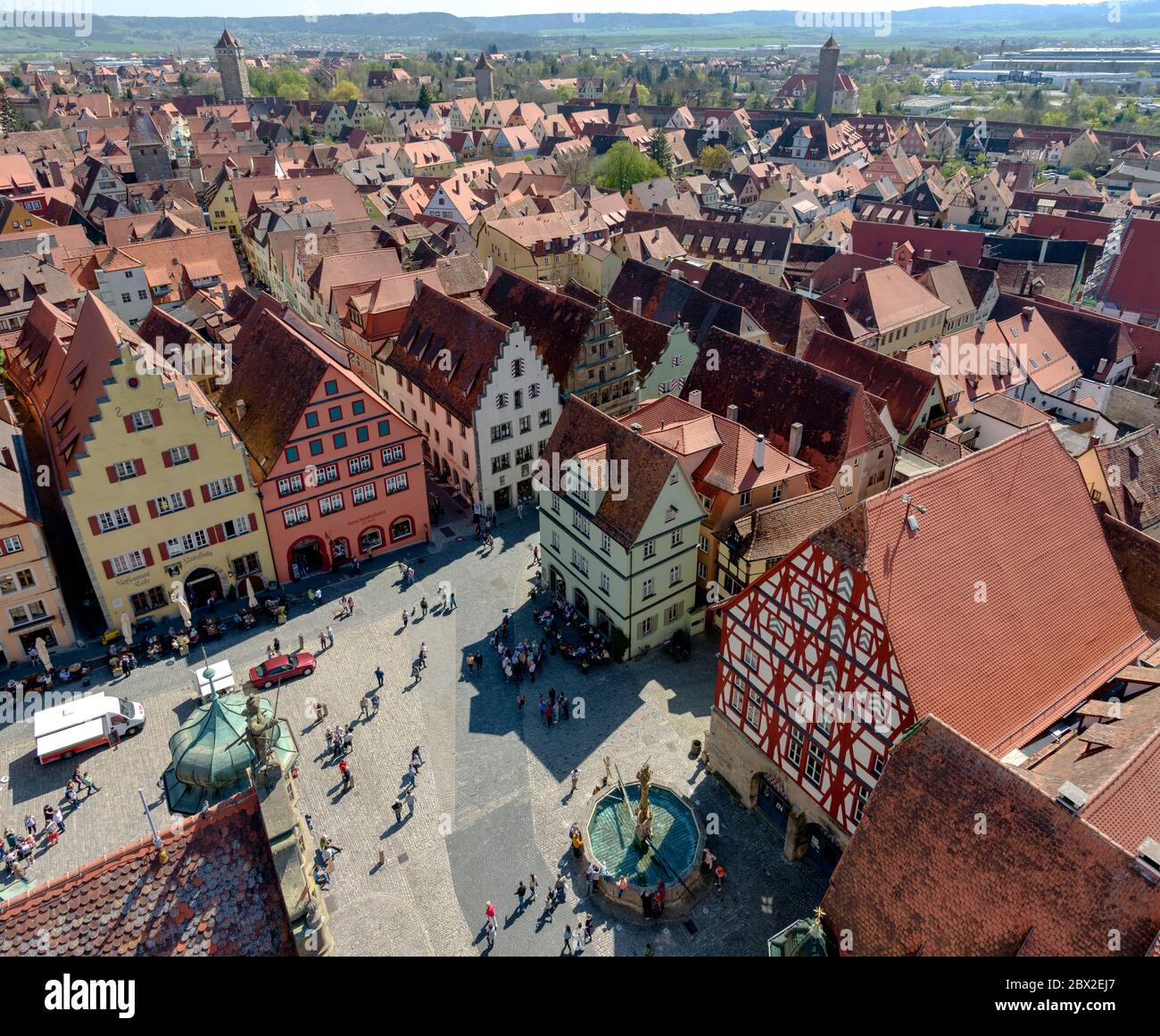 A bird's-eye view of traditional buildings on the Market Square of ...