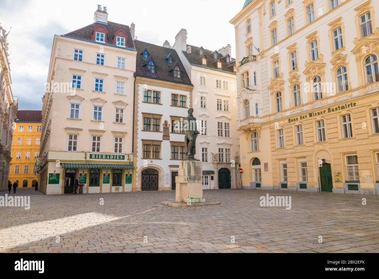 Vienna, Austria - February 23, 2020: Monument to german author Gotthold ...