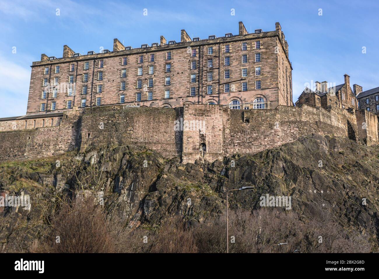 New Barracks building of Edinburgh Castle in Edinburgh, the capital of ...