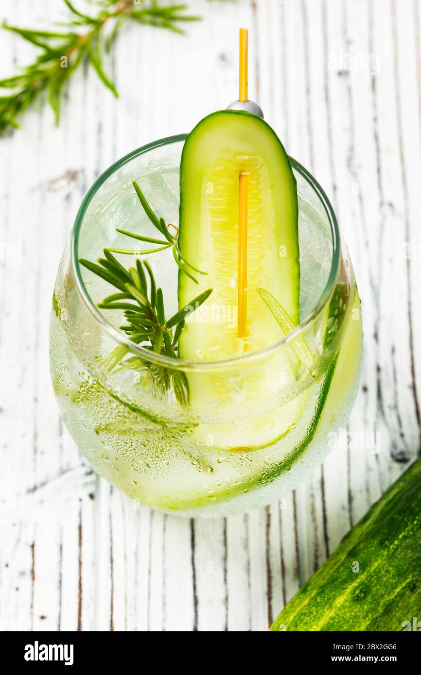 Cucumber Water. Cleansing Summer Detox Water Stock Photo - Alamy