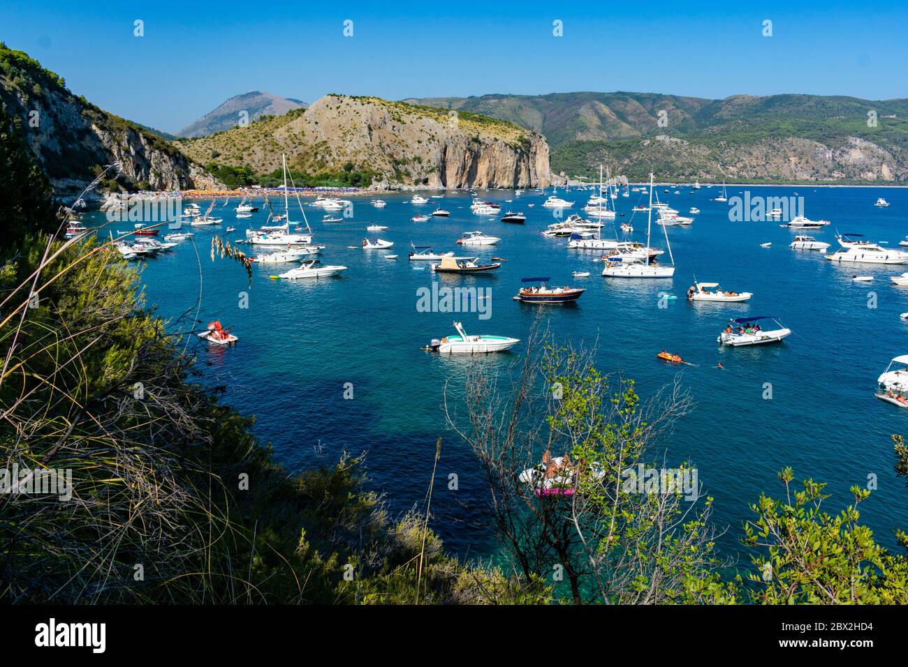 Italy, Campania, Palinuro Cape - 11 August 2019 - The crowded summer ...