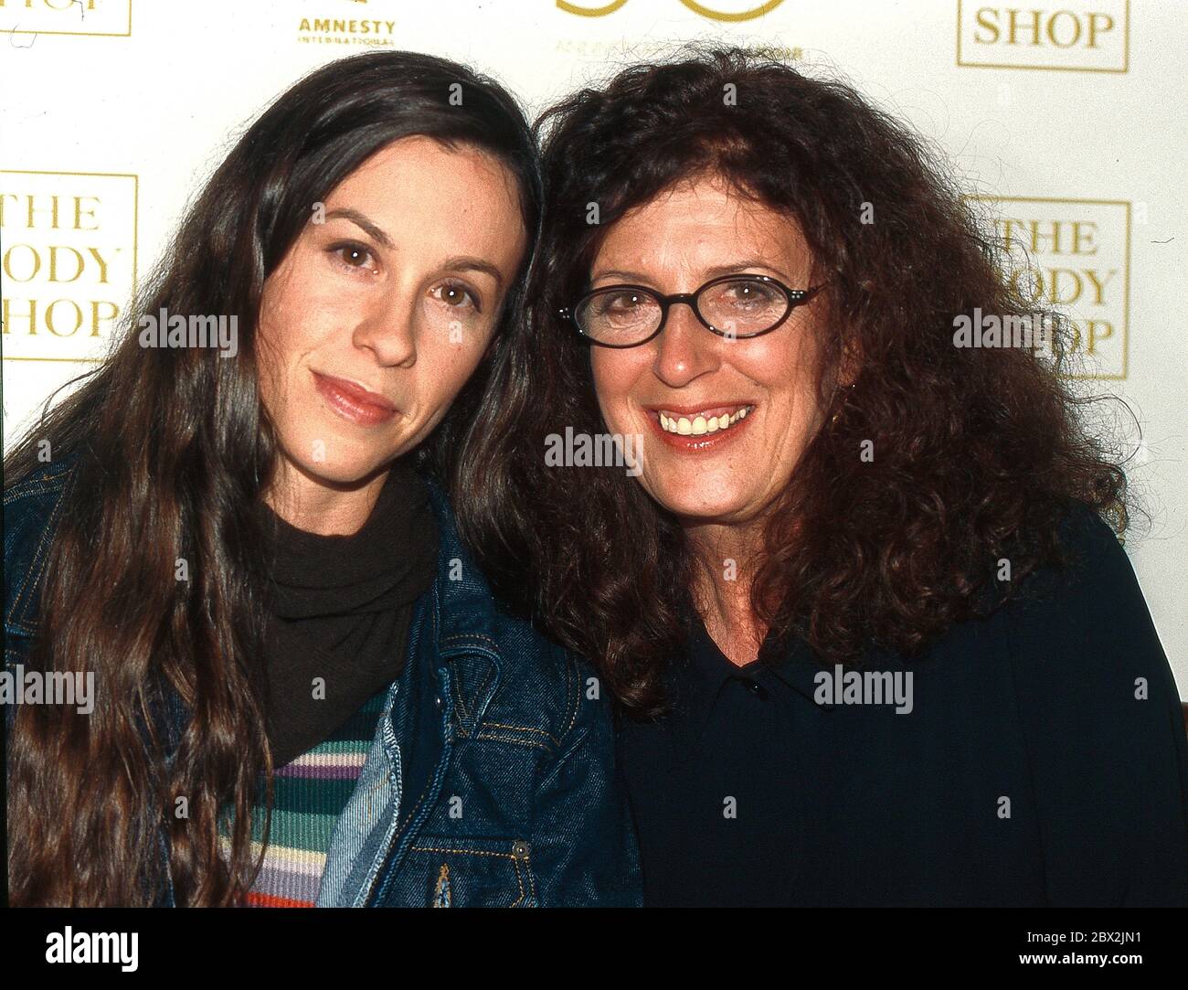 Alanis Morissette and Anita Roddick,founder of the Body Shop at the ...