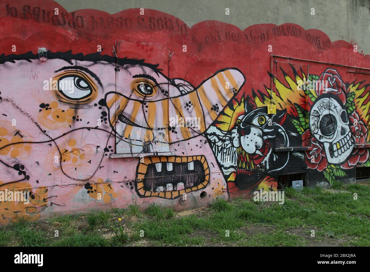 Colourful Street art graffiti in the southern suburbs of Milan, Italy ...