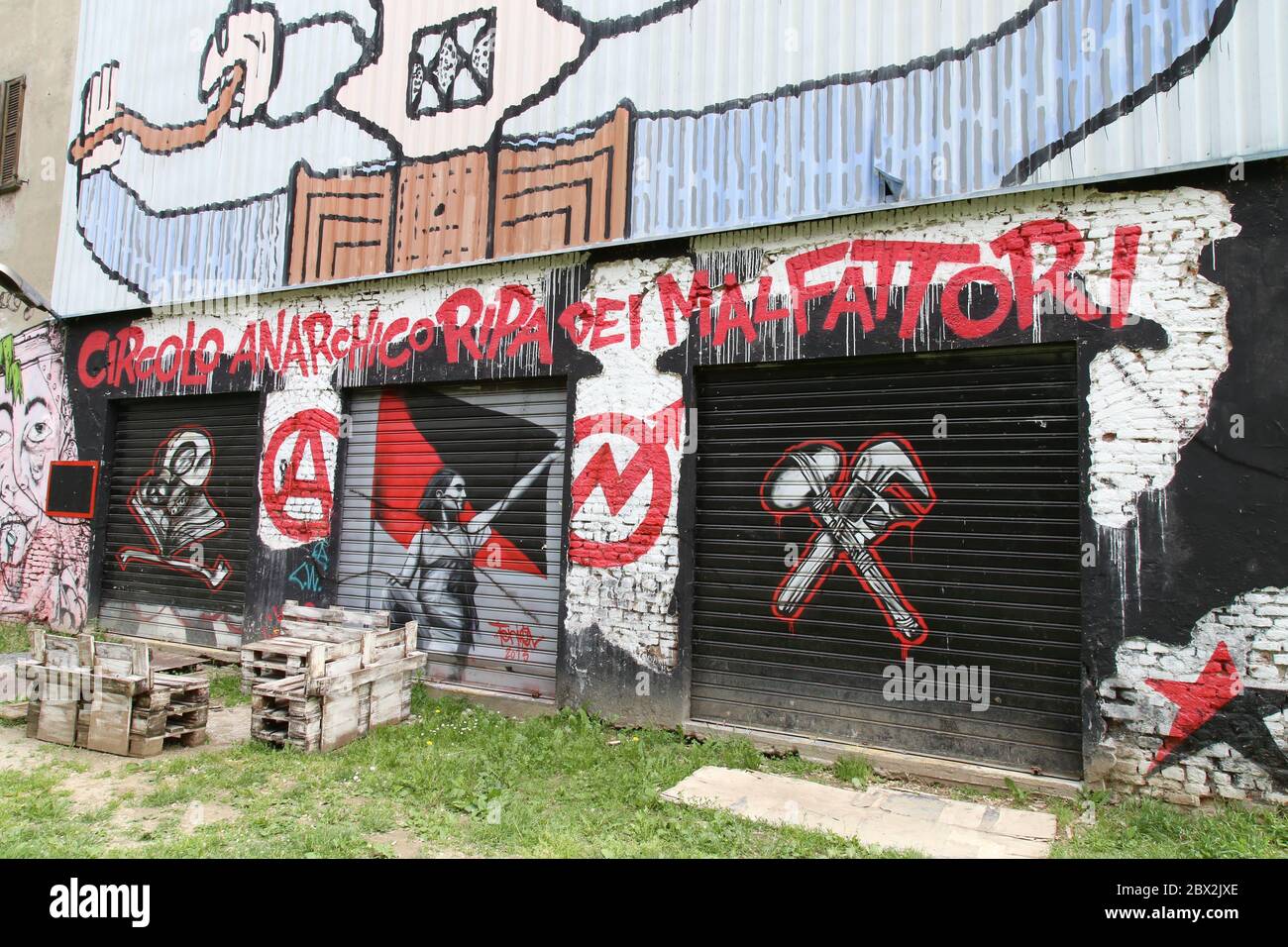 Colourful Street art graffiti in the southern suburbs of Milan, Italy ...