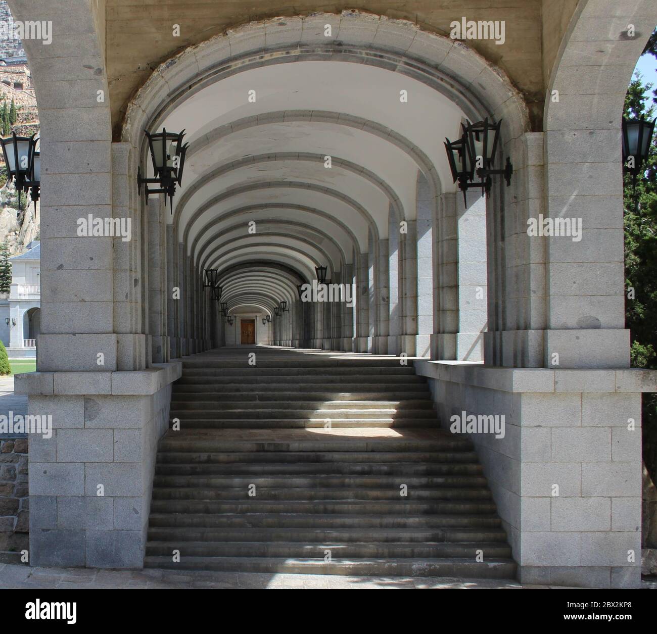 Valle de Los Caidos (Valley of the fallen) View of an open arched ...