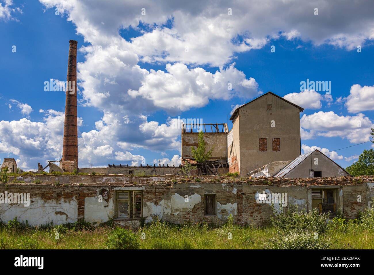 Abandoned dilapidated factory near the village of Straze nad Myjavou ...