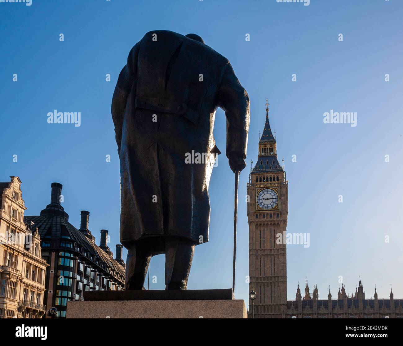 Statue of Sir Winston Churchill, Palace of Westminster, London, UK ...