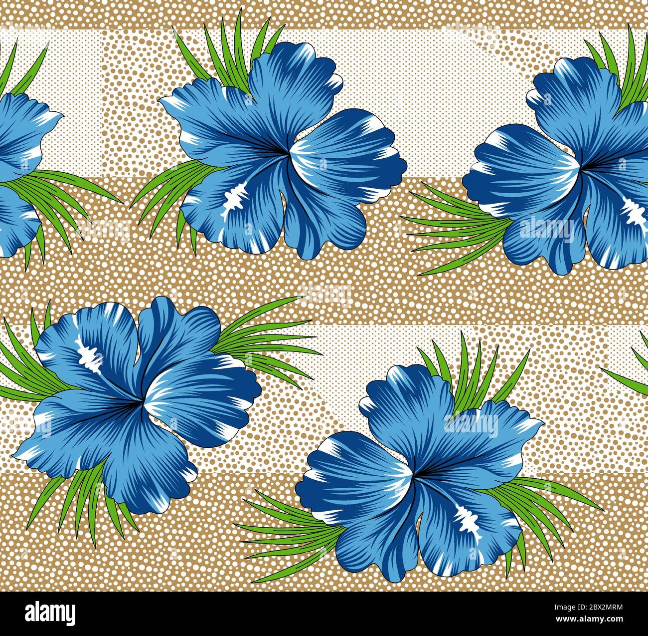 Seamless pattern with spring flowers and leaves. Hand drawn background ...
