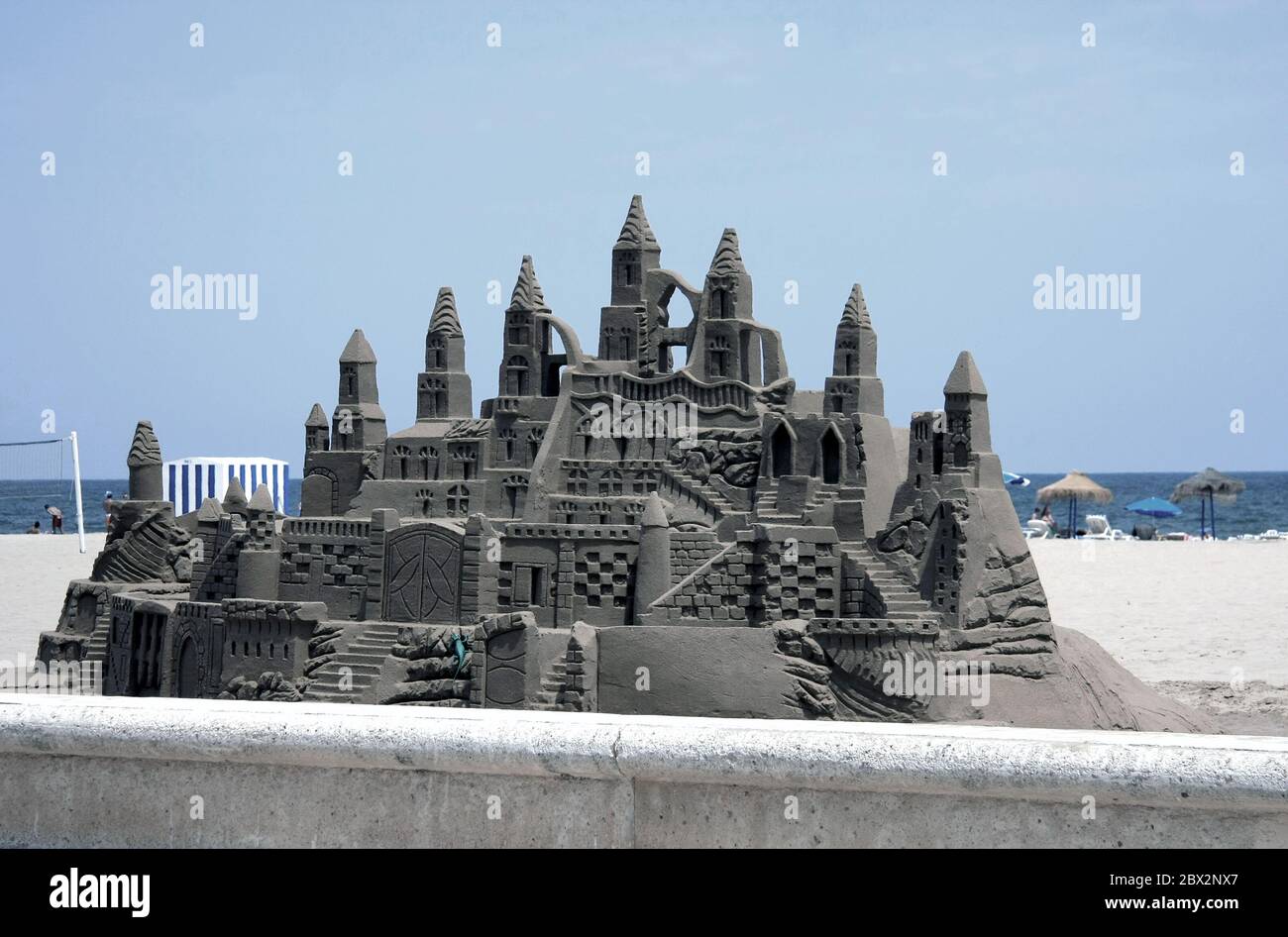 Large Sandcastle by the Beach Stock Photo - Alamy