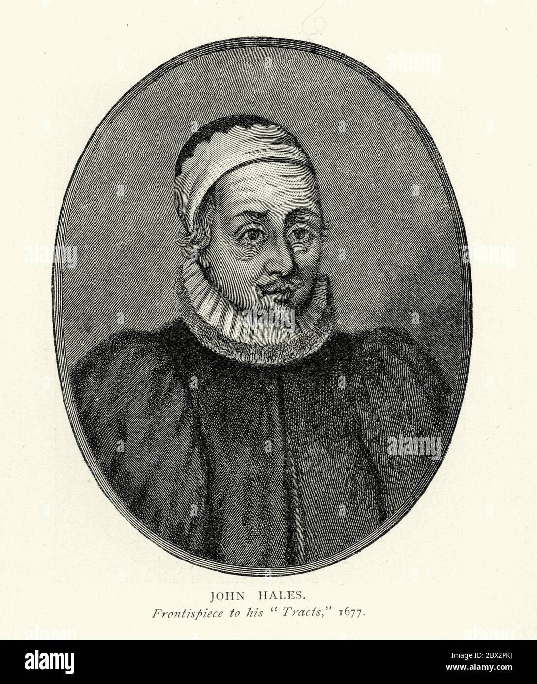 John Hales an English cleric, theologian and writer. 17th Century Stock ...