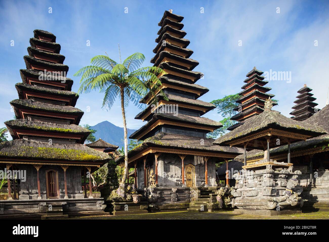Indonesia, Bali, East, Pura Besakih Temple, shrines with stacked roofs ...