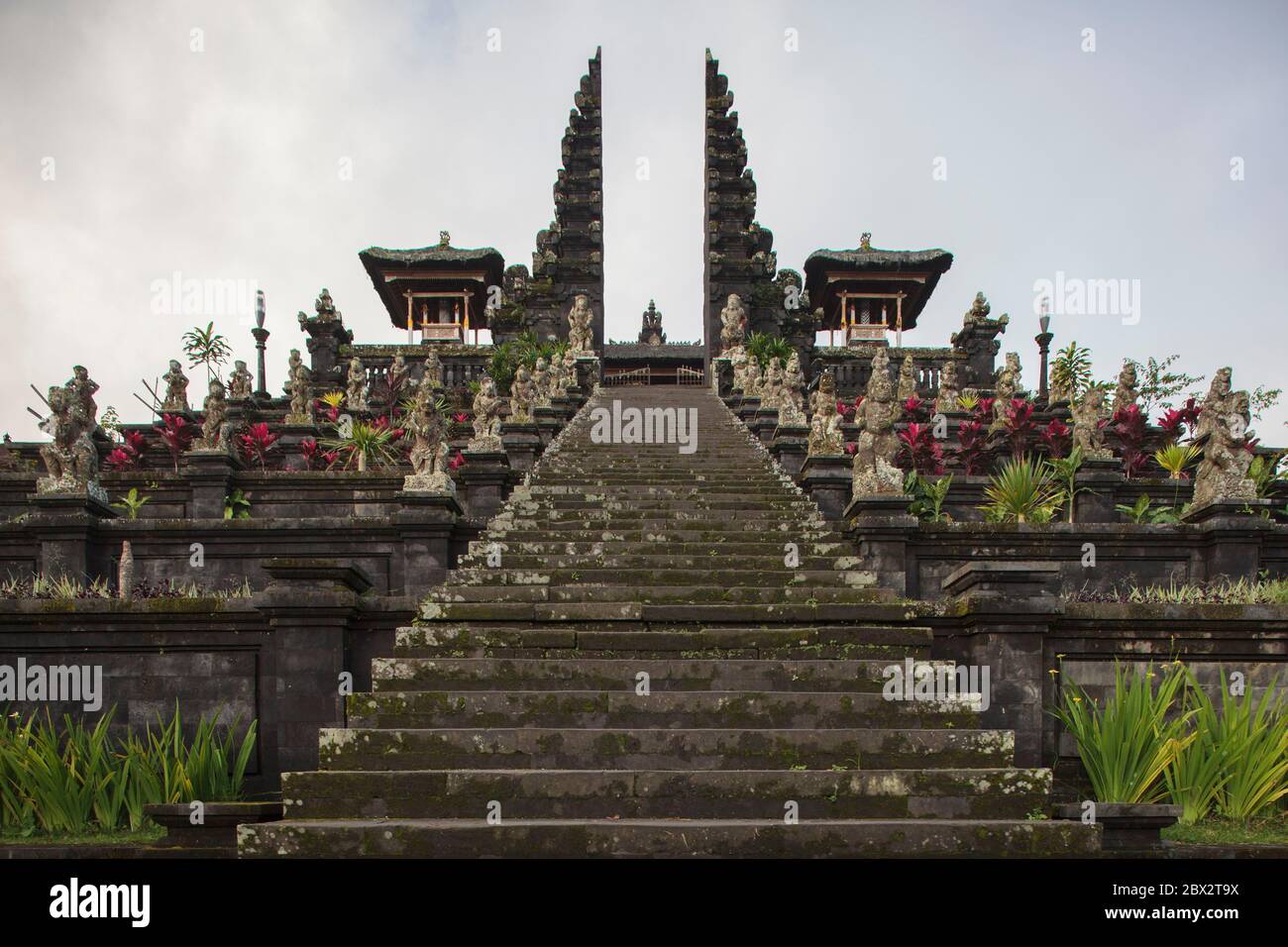 Indonesia, Bali, East, Pura Besakih Temple, stairs leading to the main ...
