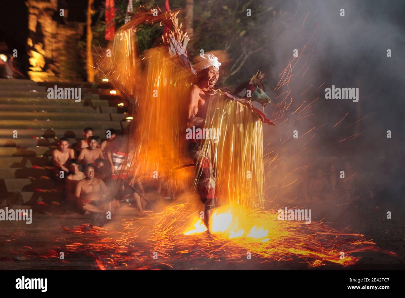 Indonesia, Bali, South, Ubud, performance of traditional hindu Kecak ...