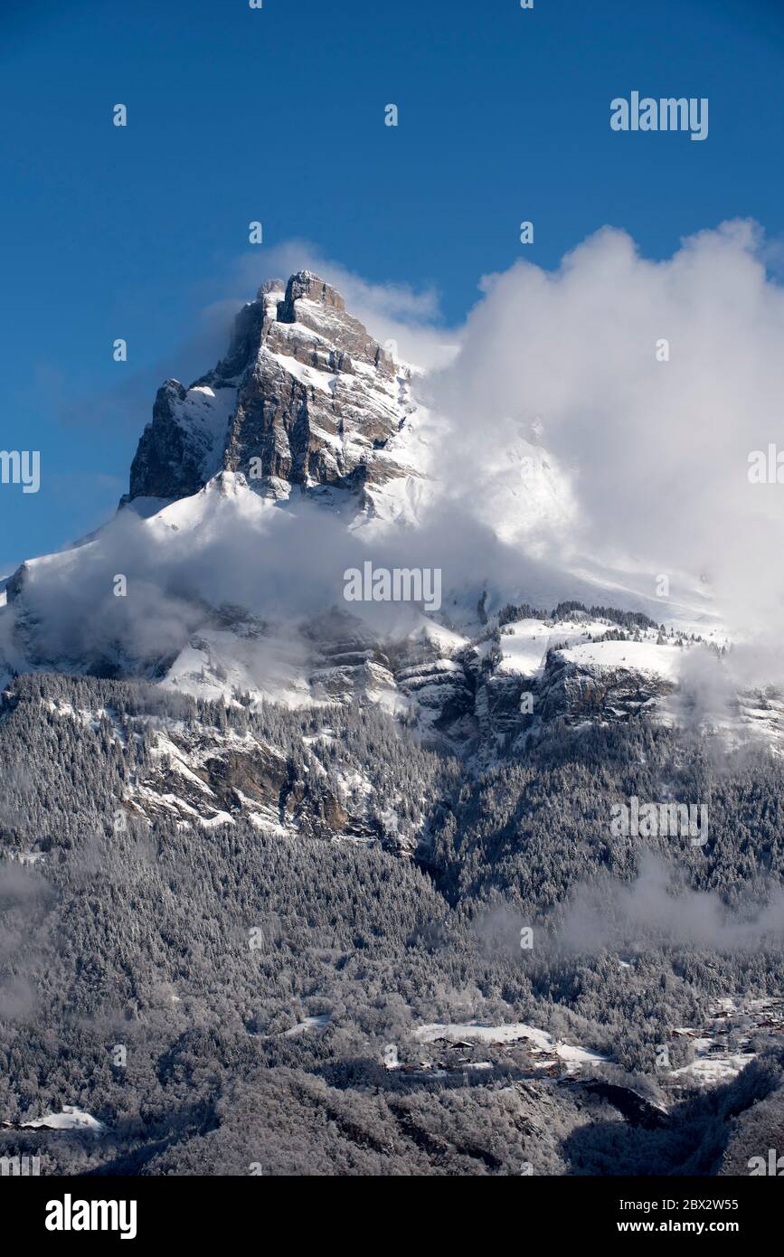 France, Haute Savoie, Alps, Aiguilles de Varan (Aiguille rouge 2636m ...