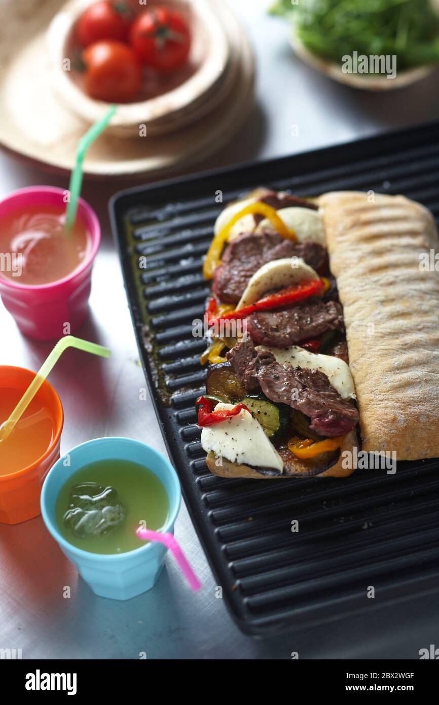 Hot vegetable basil basil sandwich Stock Photo - Alamy