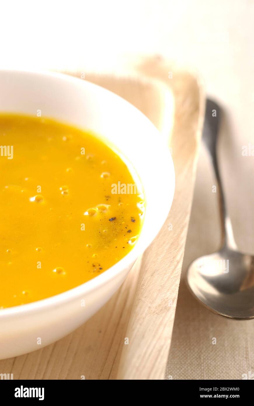 Pumpkin soup with chestnut Stock Photo - Alamy