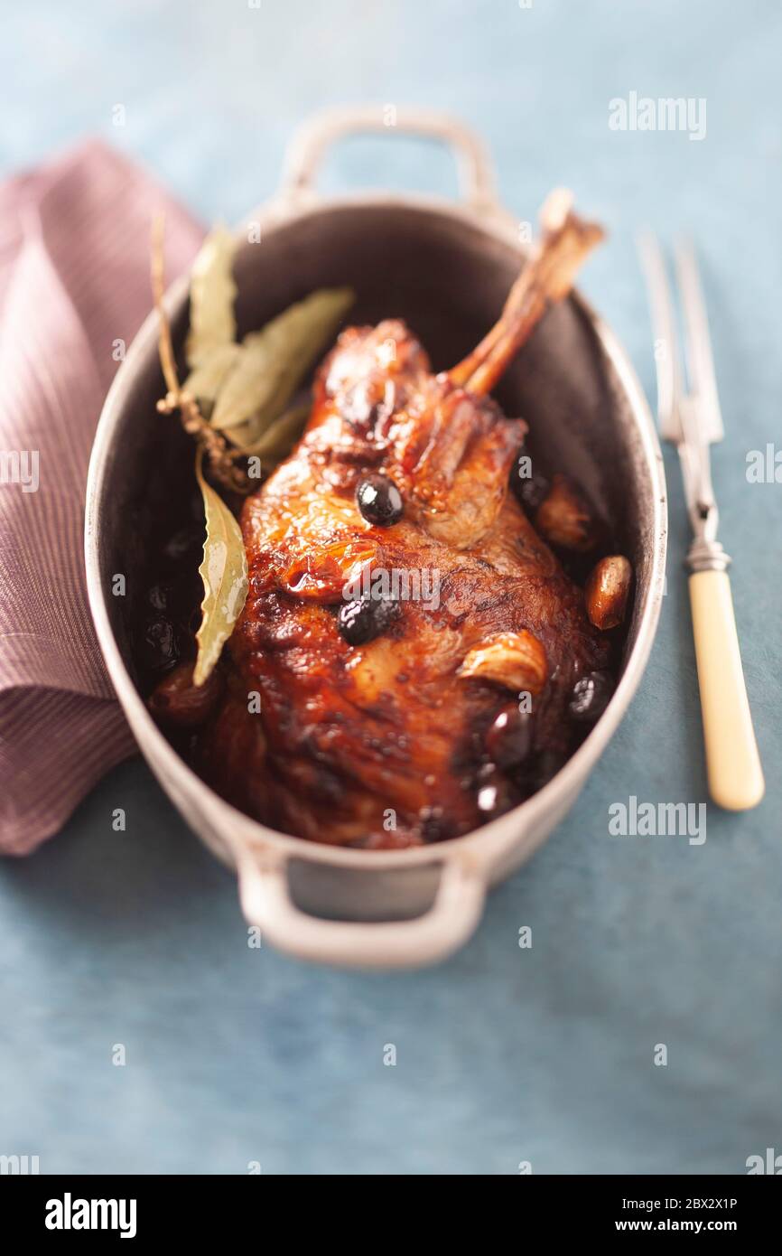 Lamb shoulder confit with soy sauce Stock Photo - Alamy