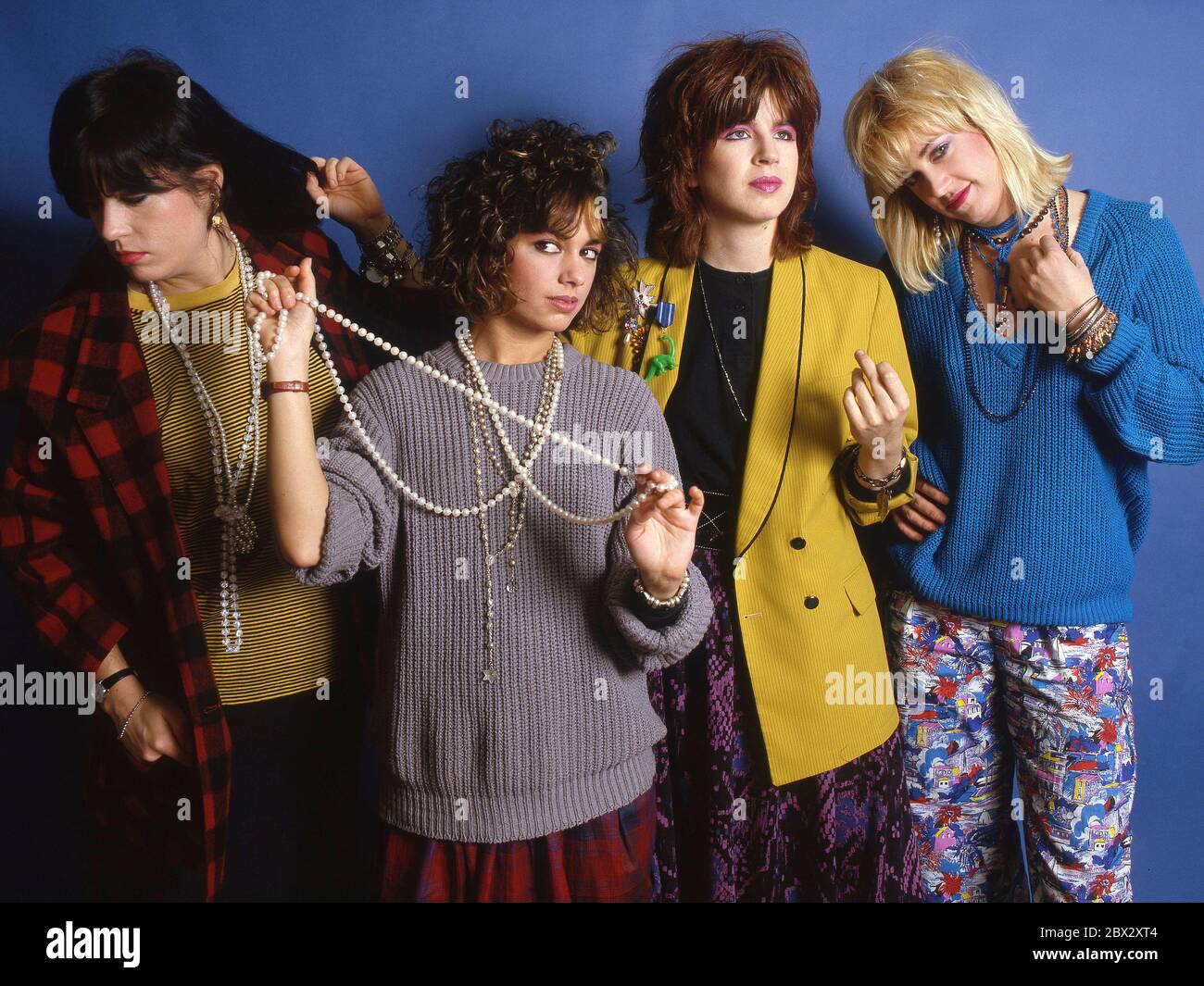 American all woman popgroup The Bangles,from left Vicki Peterson ...