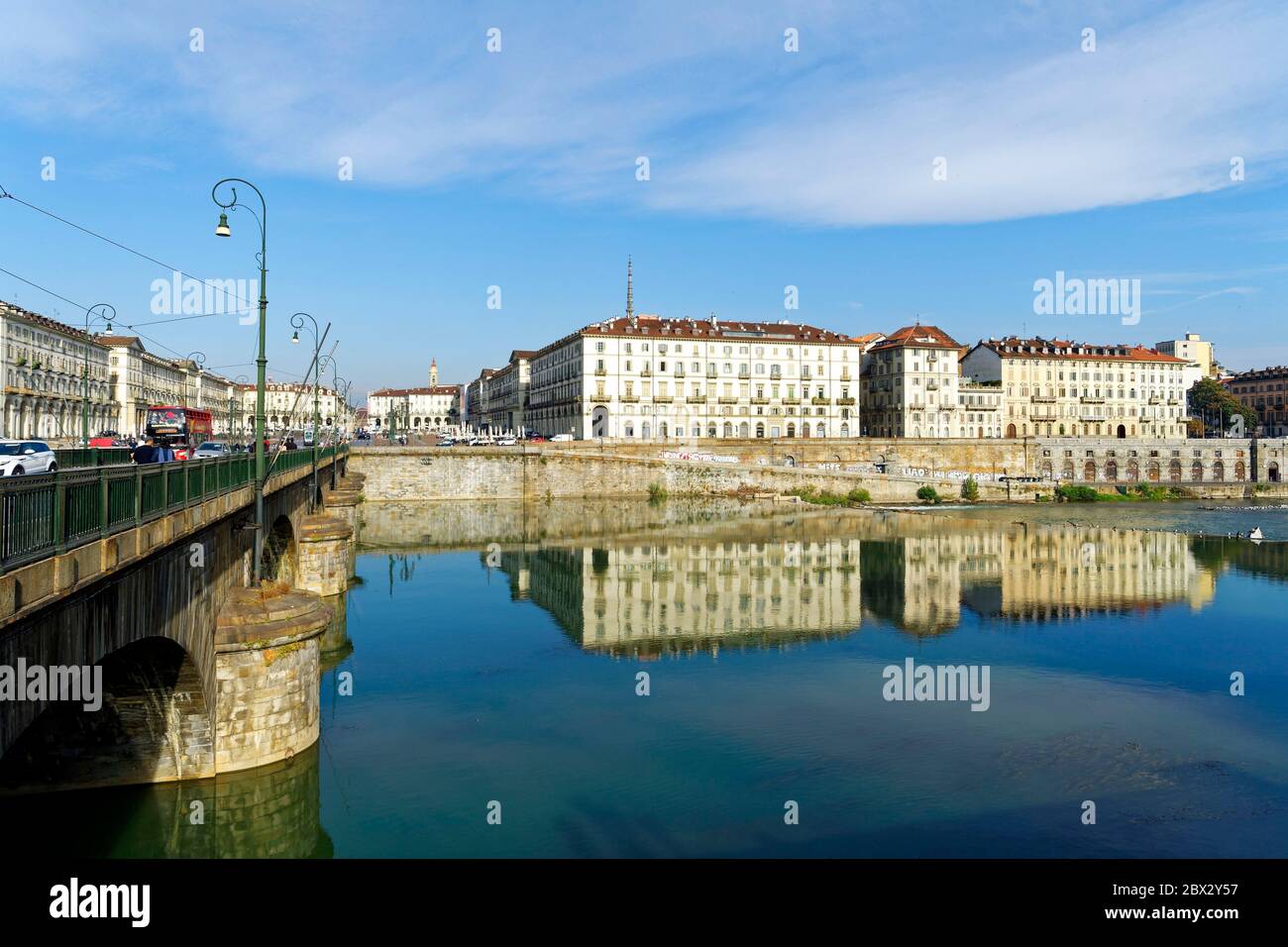 Italy, Piedmont, Turin province, Turin, the Vittorio Emanuele I bridge ...