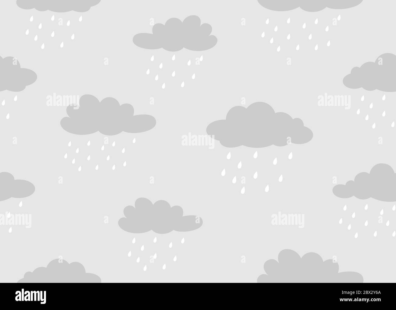 Seamless pattern of cloud with raindrop on grey background - Vector ...