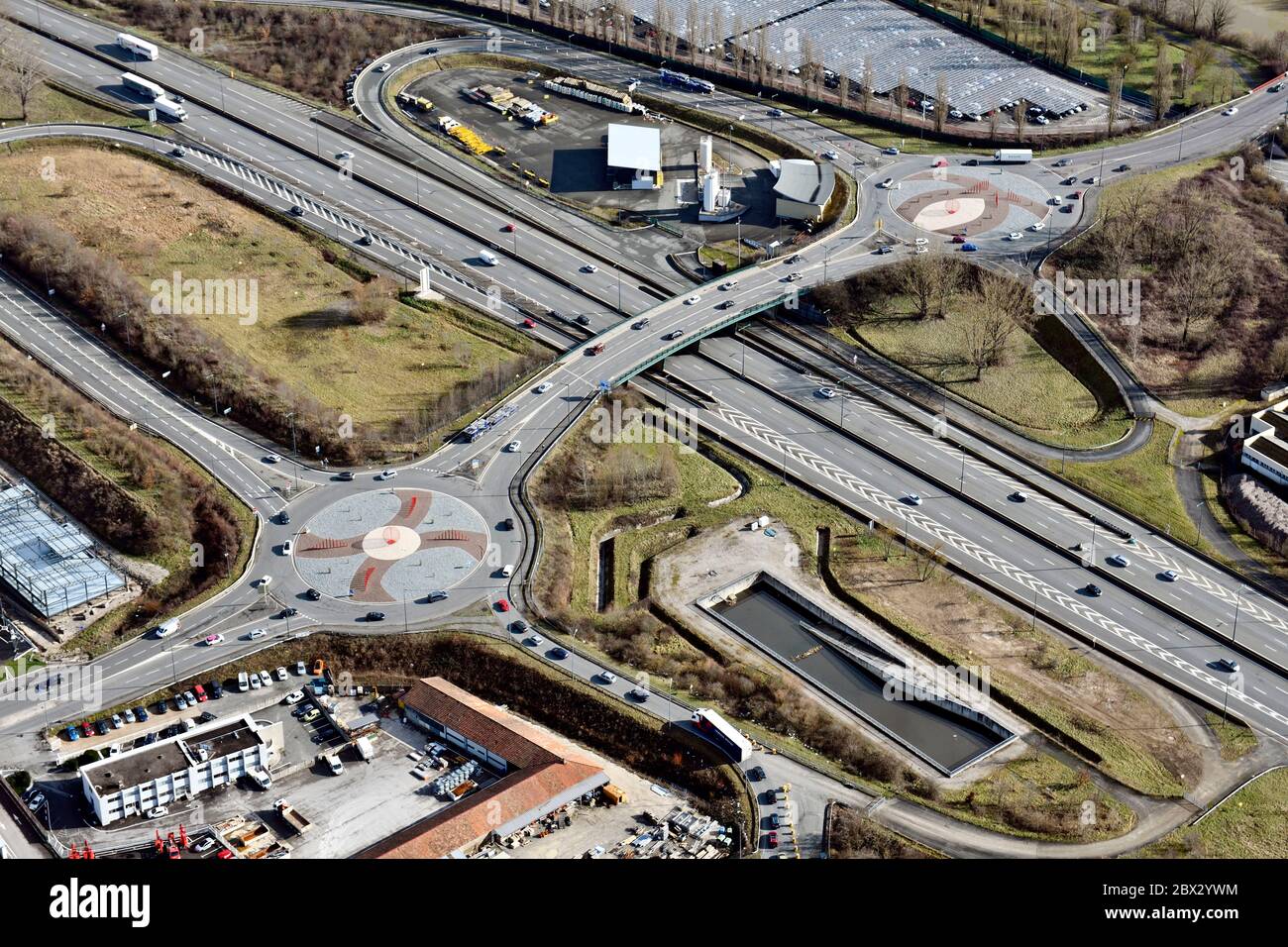 Highway with interchanges aerial hi-res stock photography and images ...