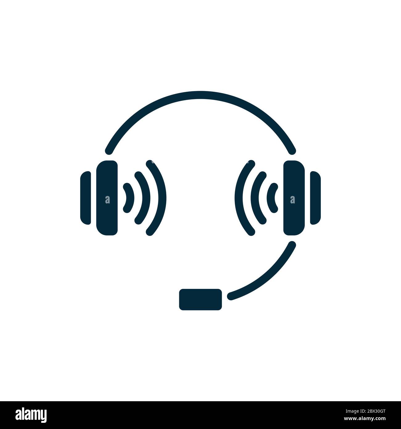 Headphones and volume icon on white background. Flat vector headphones ...