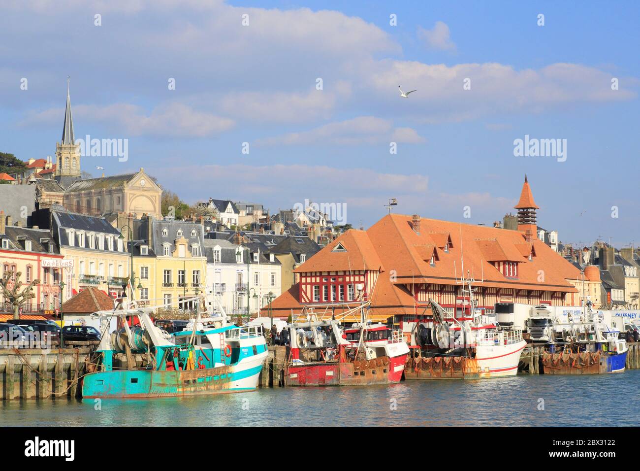 France, Calvados, Pays d'Auge, Trouville sur Mer, fishing boats on the ...