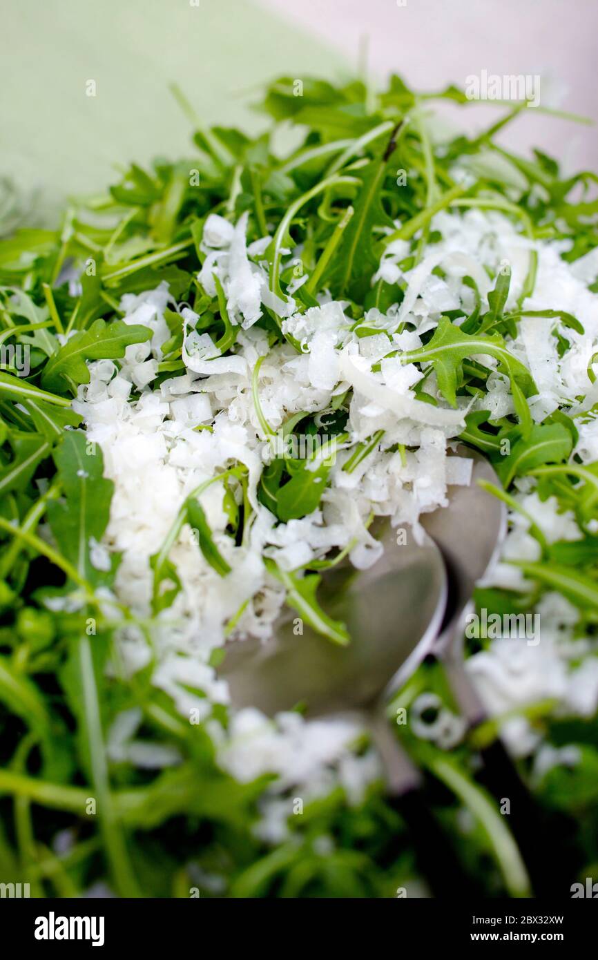 Italian parmesan rocket lunch Stock Photo - Alamy