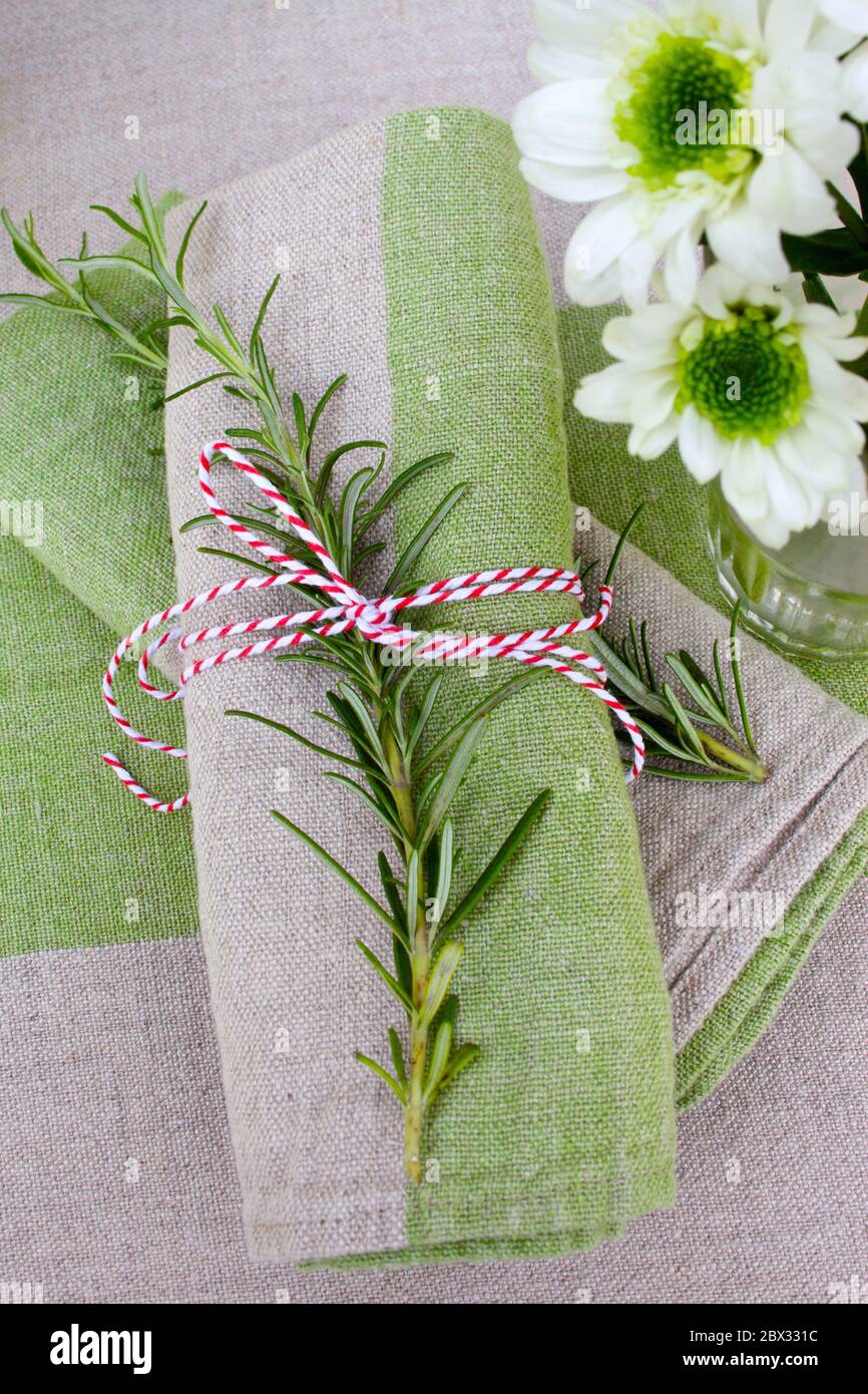 Italian lunch decoration idea Stock Photo - Alamy