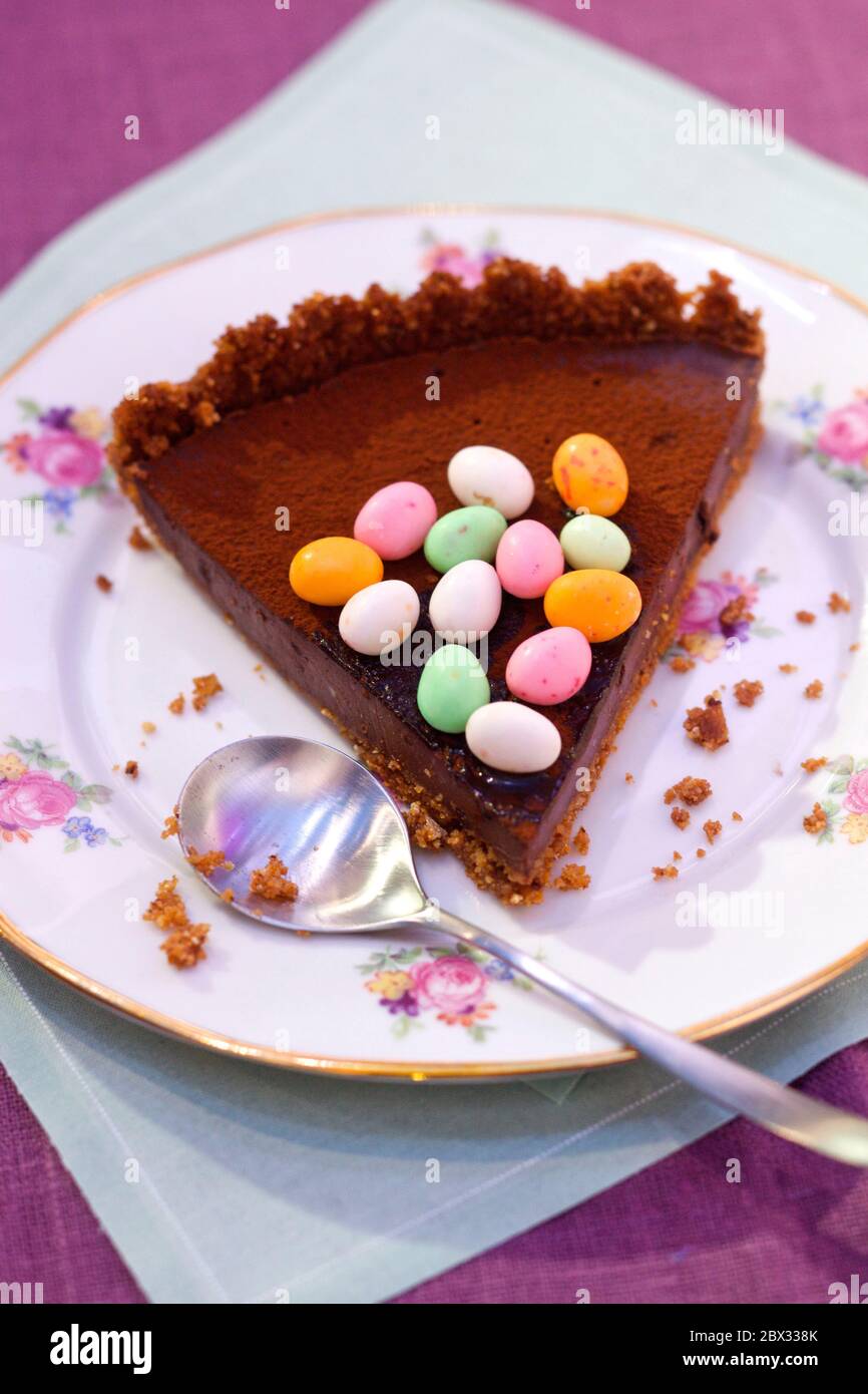 Easter lunch chocolate pie Stock Photo - Alamy