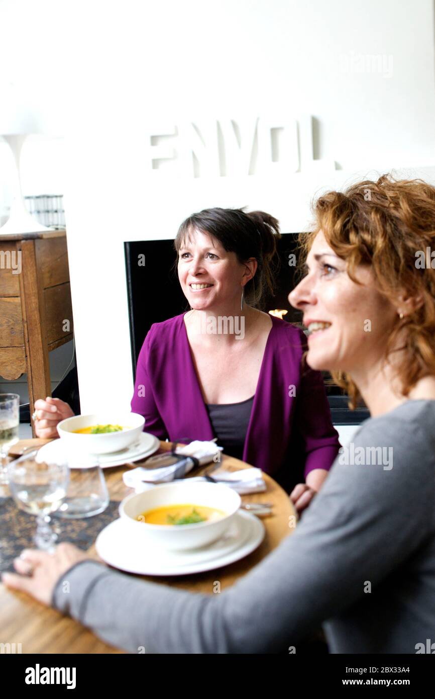 Dinner with girlfriend Stock Photo - Alamy