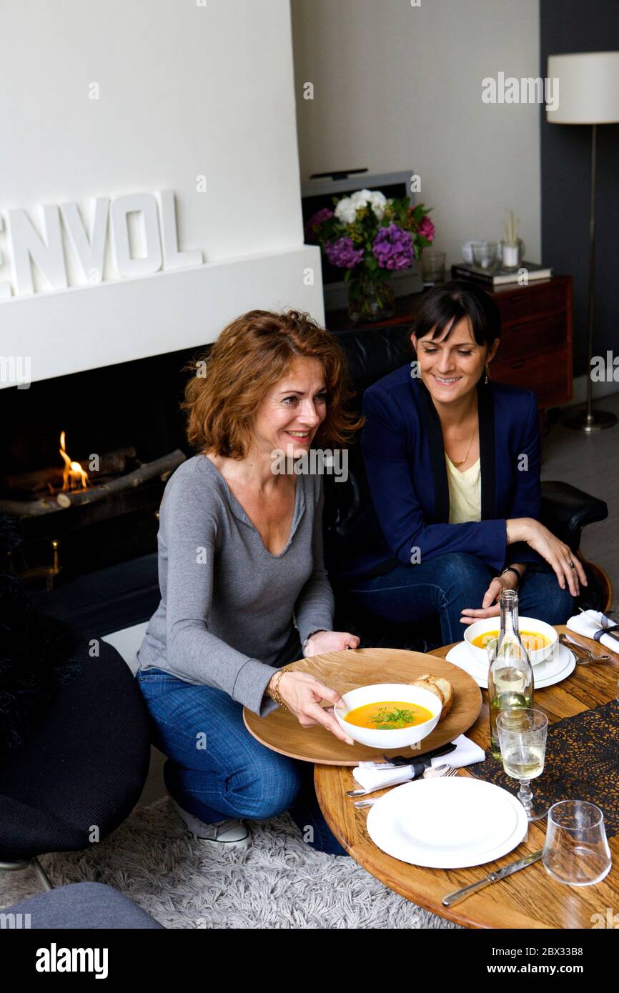 Dinner with girlfriend Stock Photo - Alamy