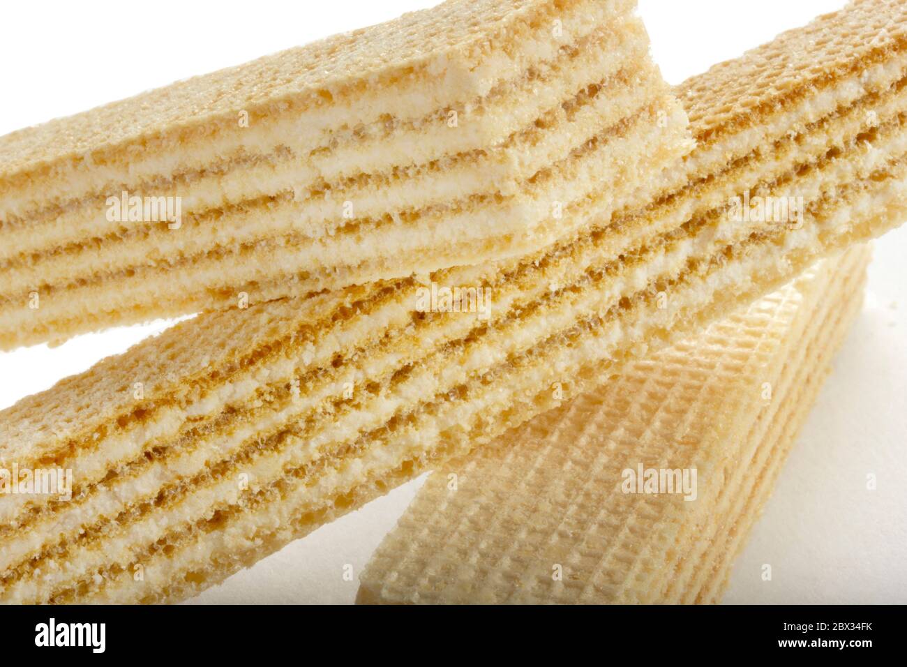 Rectangle shape wafer biscuit. Food background Stock Photo - Alamy