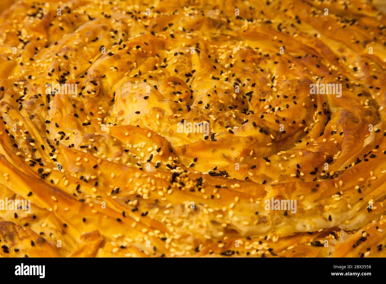 Traditional homemade Turkish borek. Full frame Stock Photo - Alamy