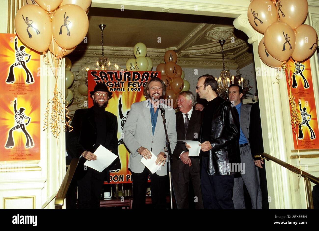 The Bee Gees at the launch of SATURDAY NIGHT FEVER musical at the ...