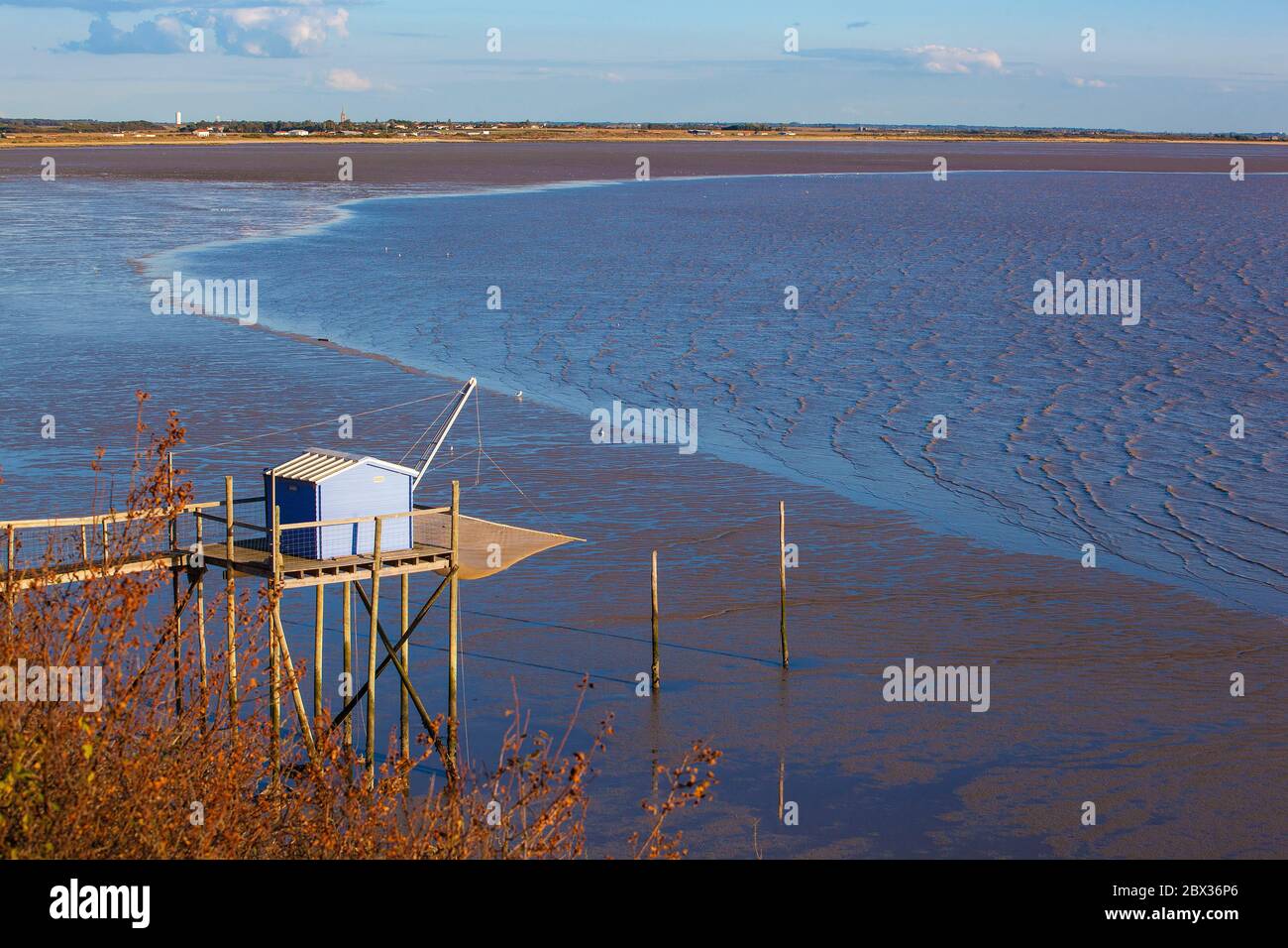 France, Charente-Maritime (17), Port-des-Barques, cabane sur pilotis ...
