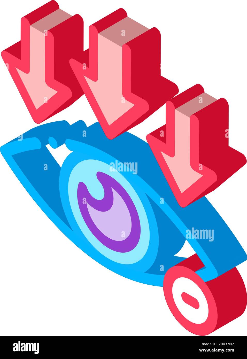 Eye And Arrows Eyesight isometric icon vector illustration Stock Vector ...