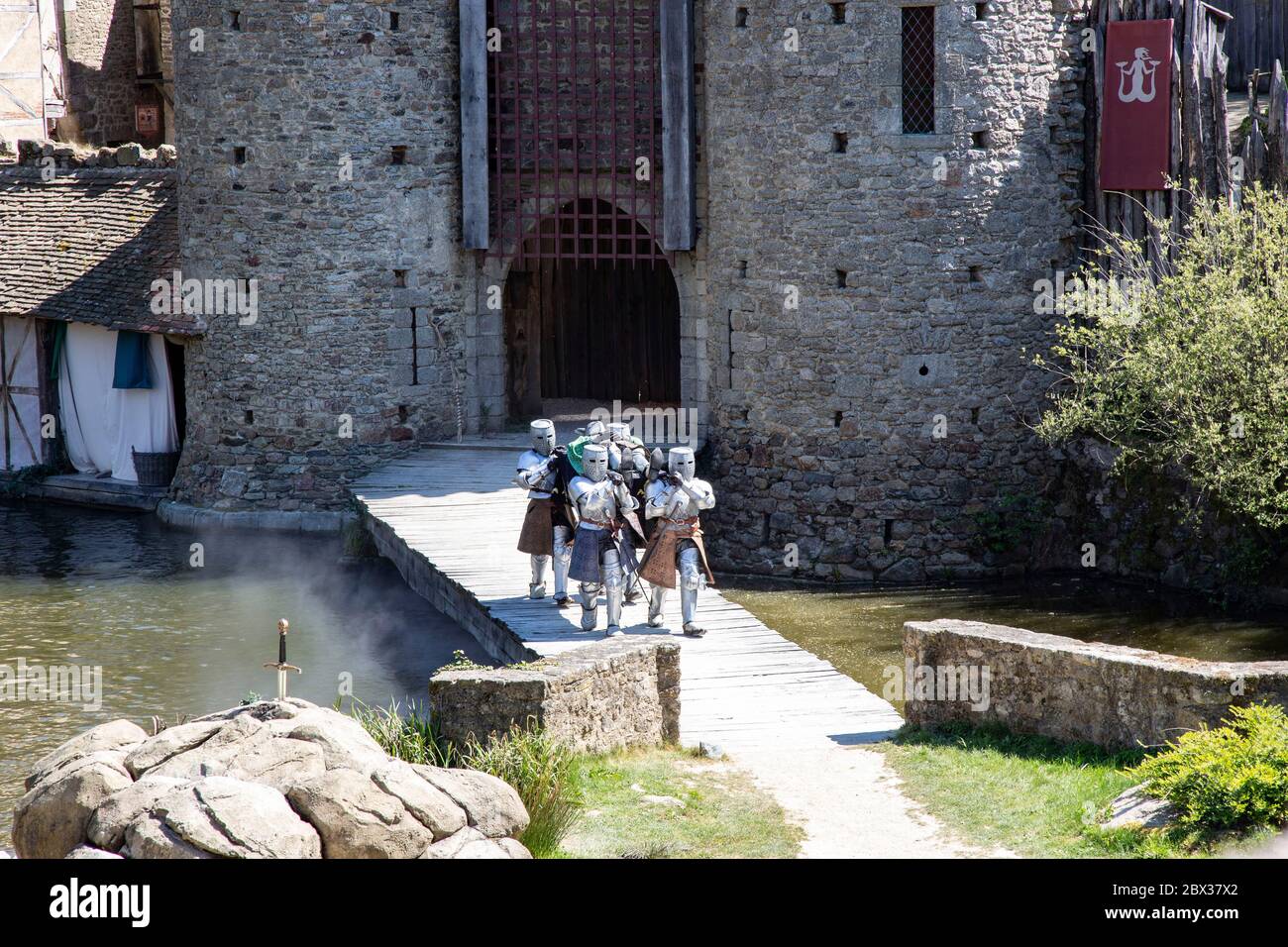 France, Vendee, Les Epesses, Parc du Puy du Fou, show of the knights of ...