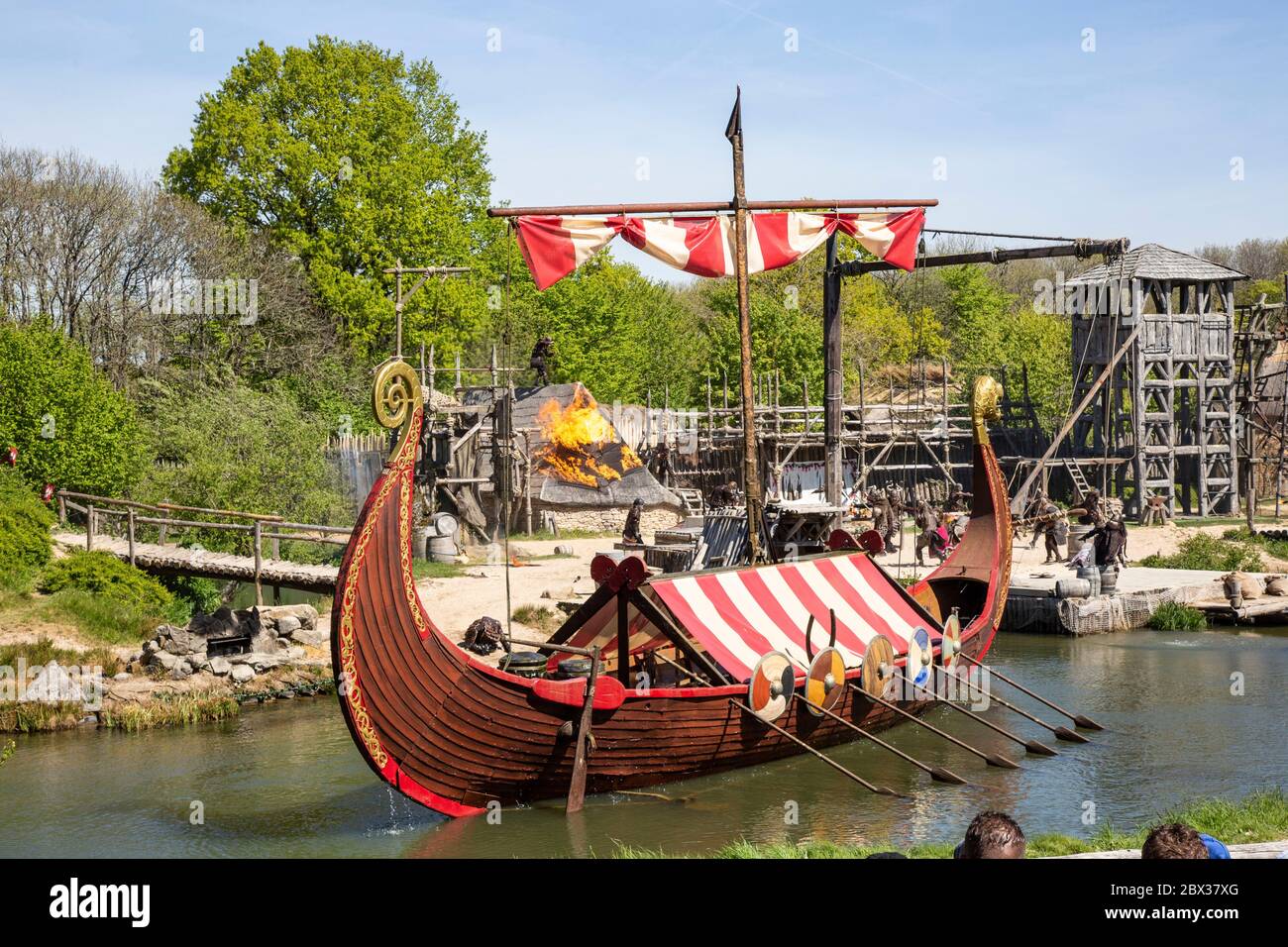 France, Vendee, Les Epesses, Puy du Fou Park, the Viking Show Stock ...