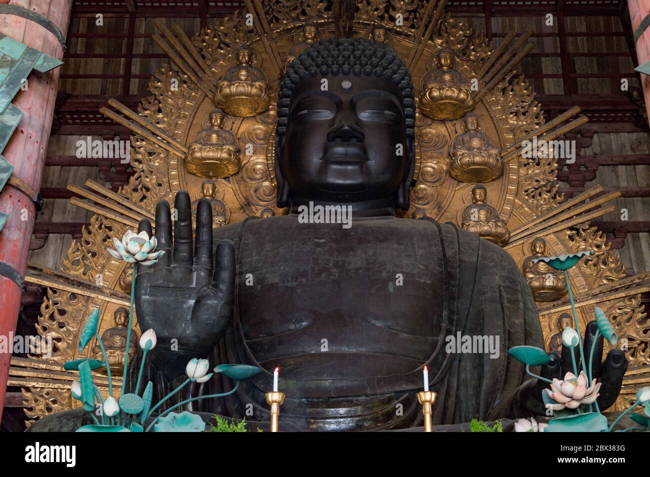 Nara / Japan - May 12, 2018: Daibutsu large bronze statue of Buddha in ...