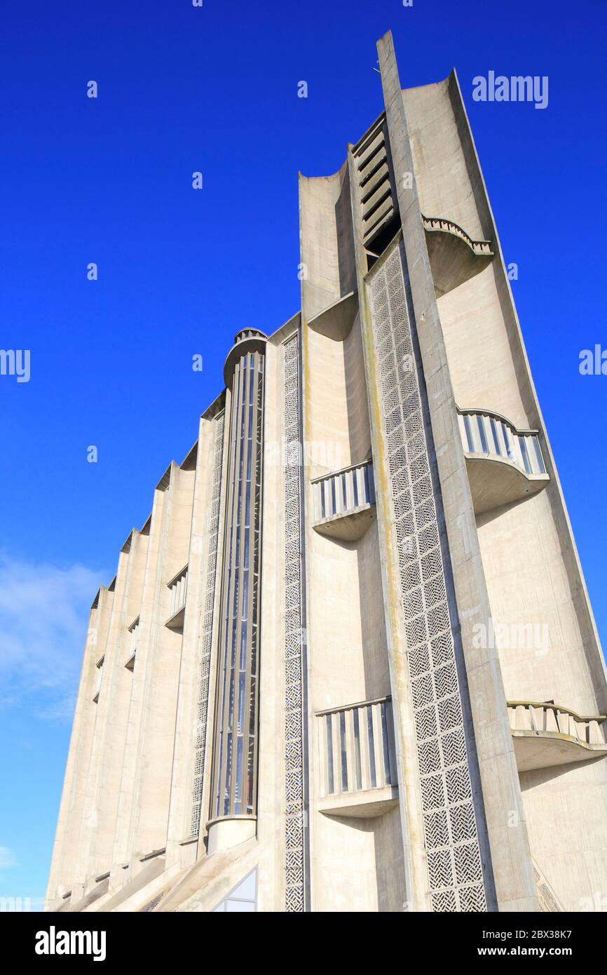 France, Charente Maritime, Royan, Notre Dame de Royan church built from ...